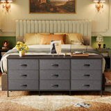Ebern Designs Janne Modern Dresser, 63" Bedroom Dresser, Chest of Drawers, 9 Drawer Dresser ...
